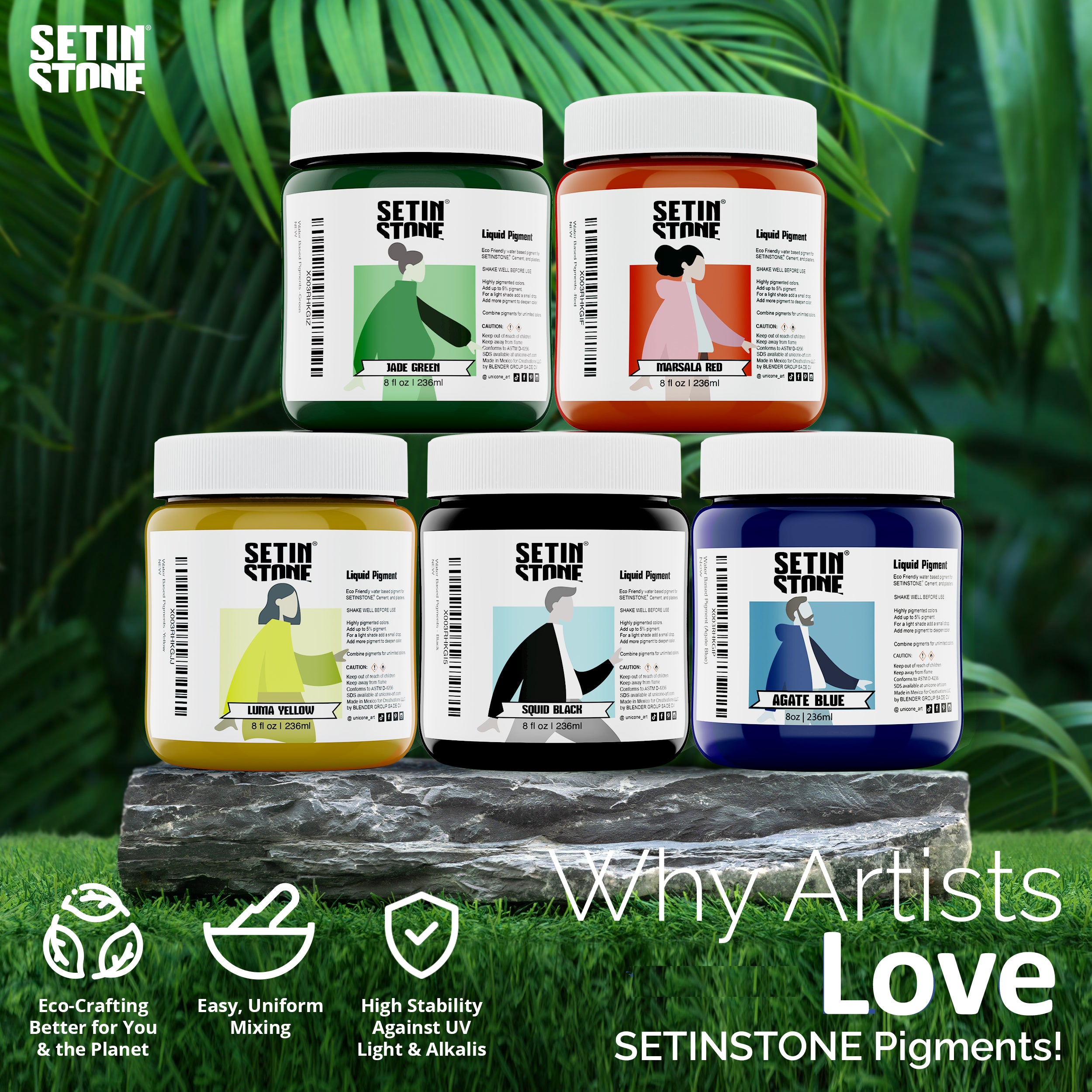 Shop Eco-Friendly Setinstone Water-Based Pigments – Unicone Art